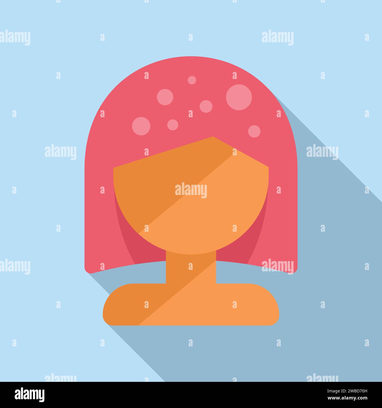 Cute face wig icon flat vector. Coloration fake. Trend fashion face ... Cute face wig icon flat vector. Coloration fake. Trend fashion face ...