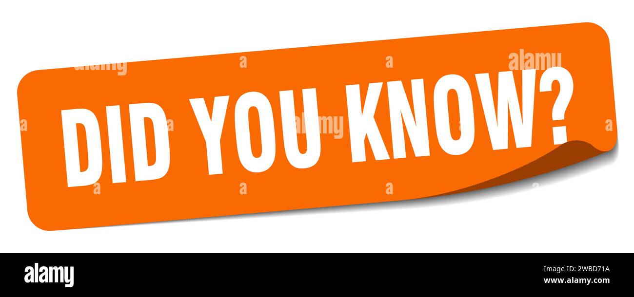did you know sticker. did you know rectangular label isolated on white ...