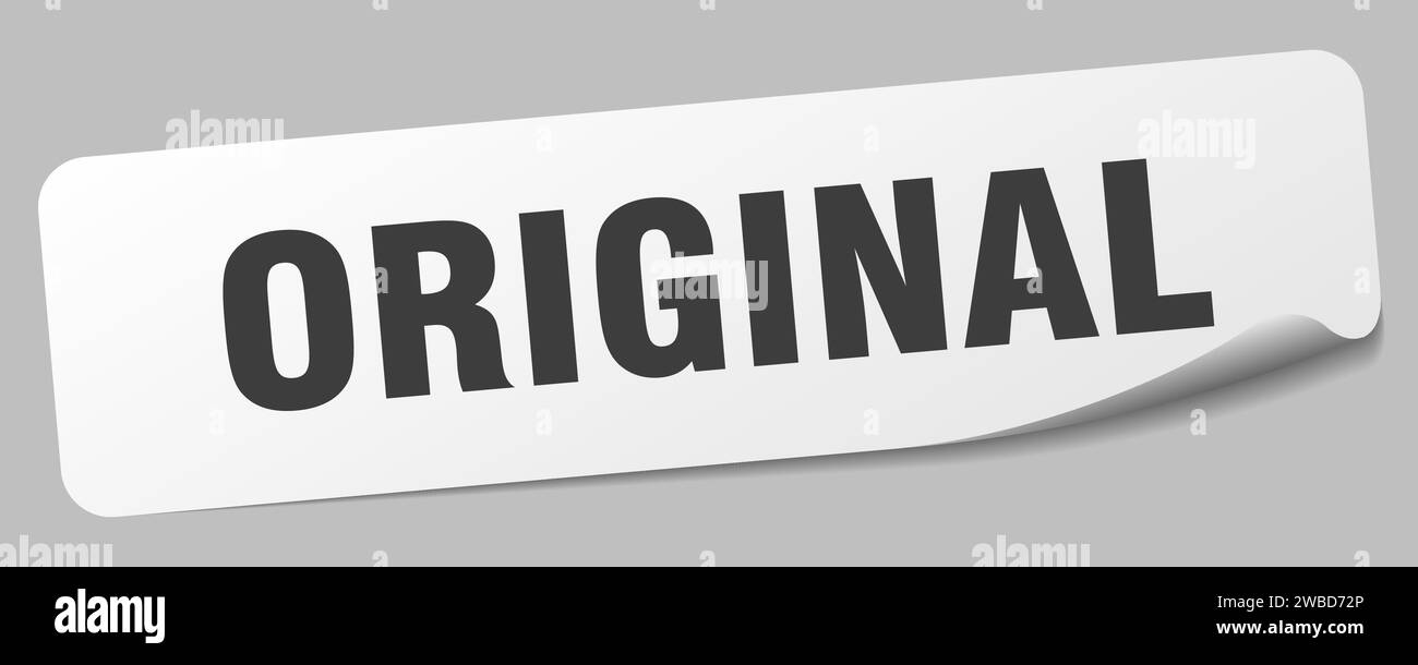 original sticker. original rectangular label isolated on white ...