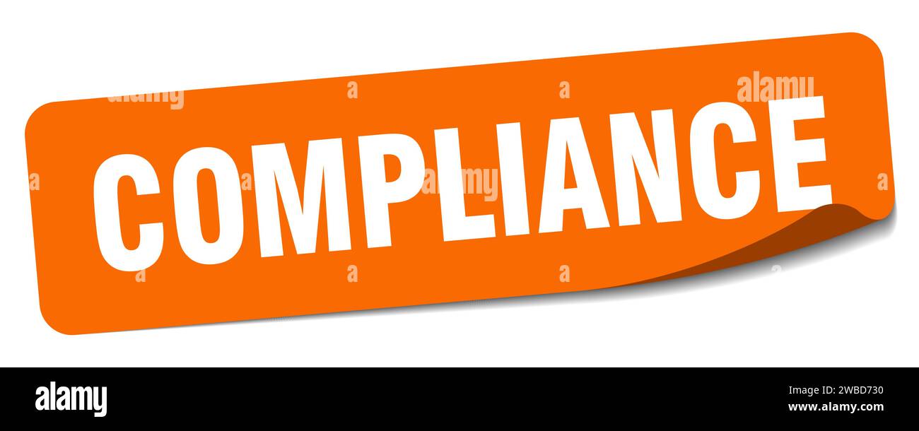 compliance sticker. compliance rectangular label isolated on white ...