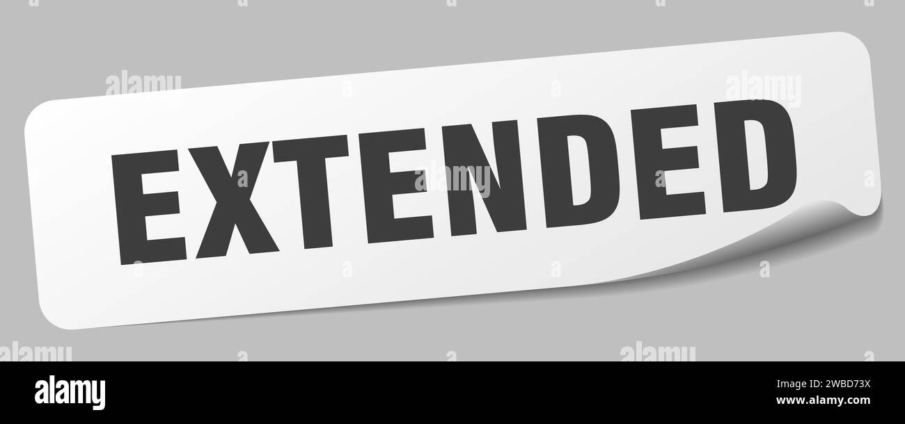 extended sticker. extended rectangular label isolated on white ...