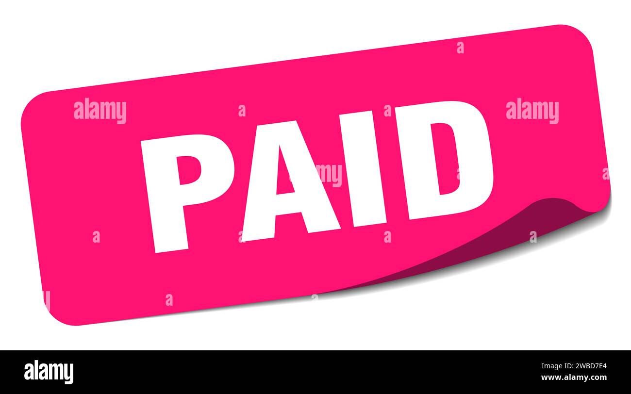paid sticker. paid rectangular label isolated on white background Stock ...