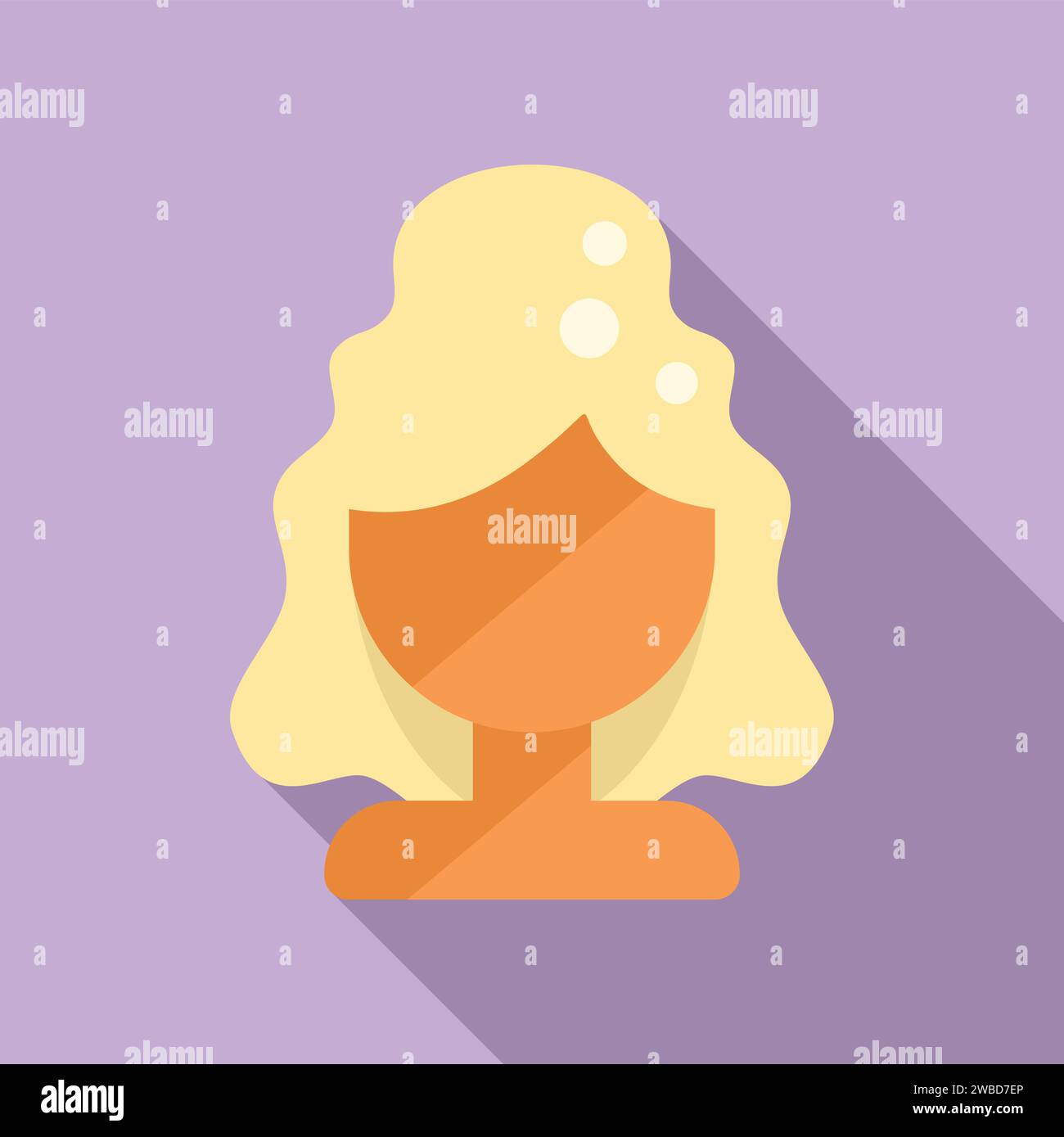 Barber long wig icon flat vector. Female fashion style. Cute wavy lady ... Barber long wig icon flat vector. Female fashion style. Cute wavy lady ...