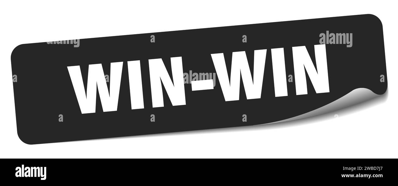 win-win sticker. win-win rectangular label isolated on white background ...