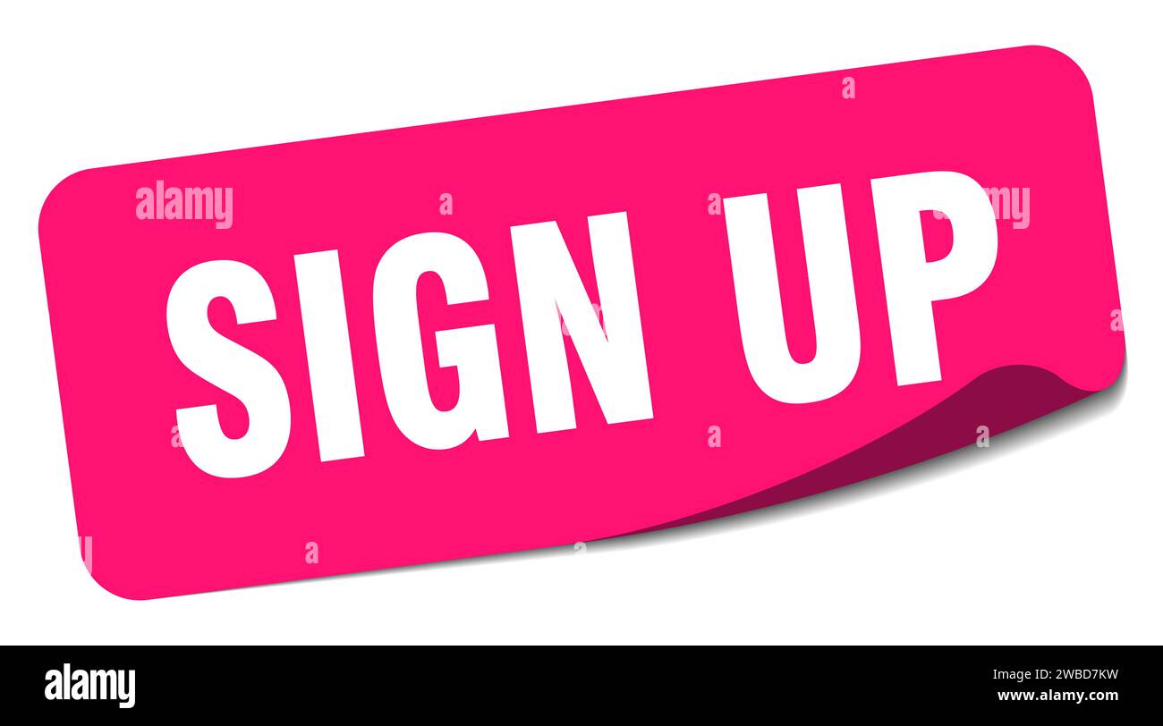sign up sticker. sign up rectangular label isolated on white background ...