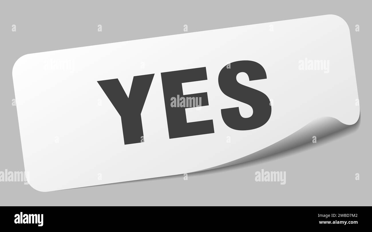 yes sticker. yes rectangular label isolated on white background Stock ...