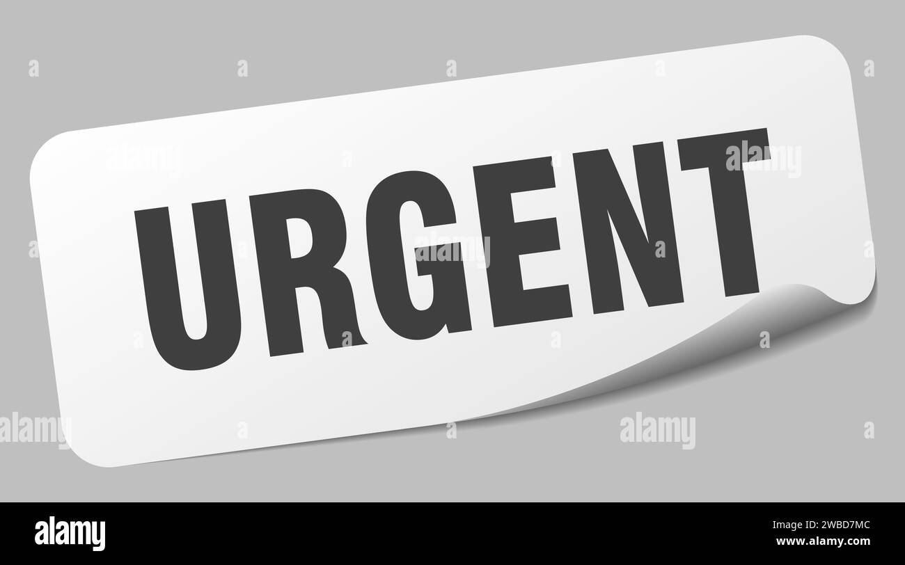 urgent sticker. urgent rectangular label isolated on white background ...