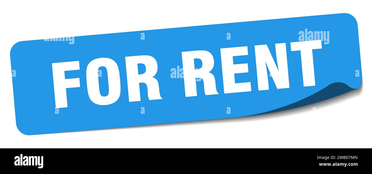 for rent sticker. for rent rectangular label isolated on white ...