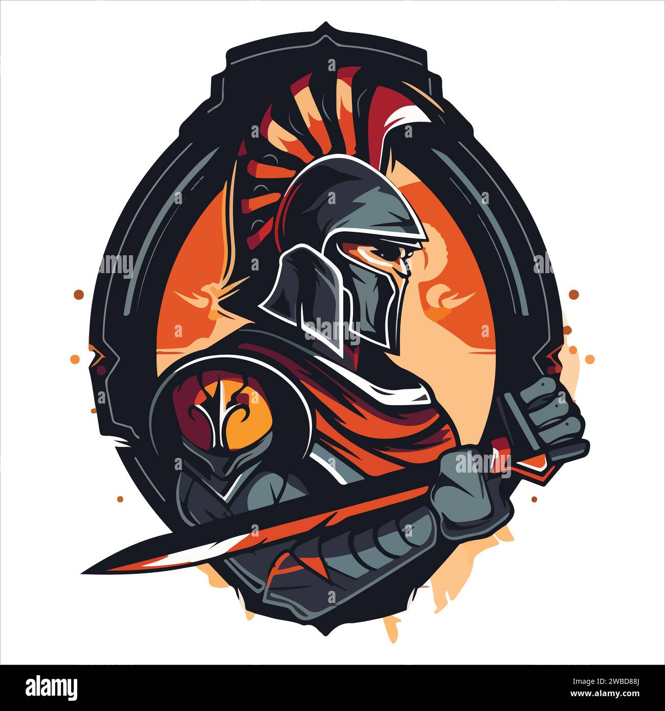 Gladiator logo design Stock Vector Images - Alamy