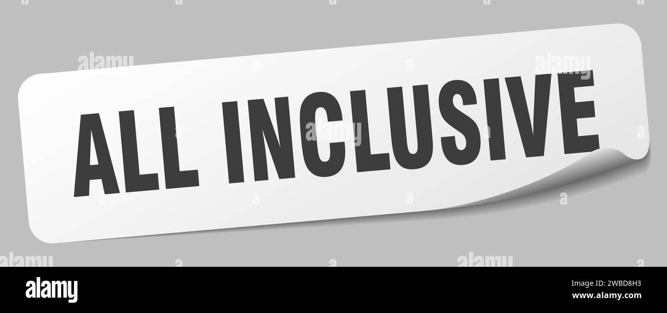 all inclusive sticker. all inclusive rectangular label isolated on ...