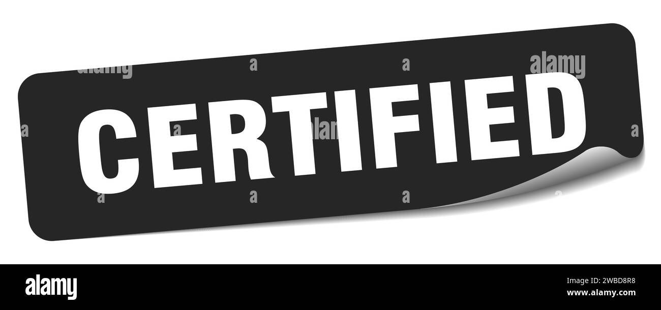 certified sticker. certified rectangular label isolated on white ...