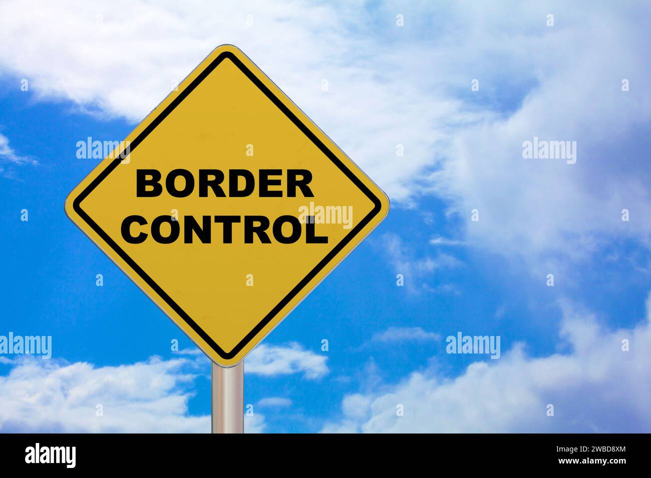 Diamond-shaped crossing sign with yellow background and black border ...
