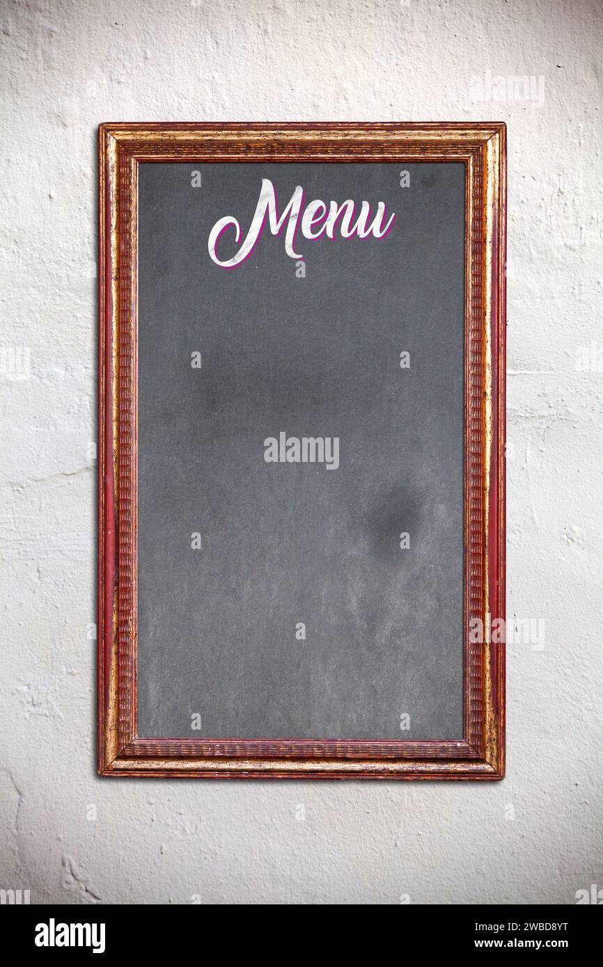 Framed blackboard with copy space ideal to create a trendy menu for a ...