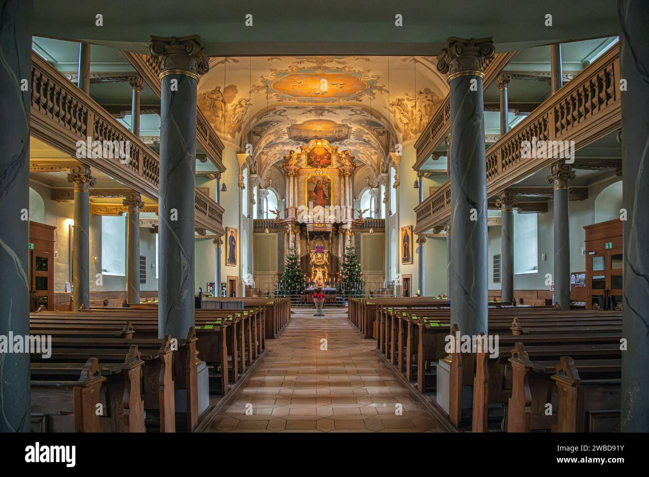 ERLANGEN, GERMANY - DECEMBER 15, 2023: Interior of the Baroque Neustadt ... ERLANGEN, GERMANY - DECEMBER 15, 2023: Interior of the Baroque Neustadt ...