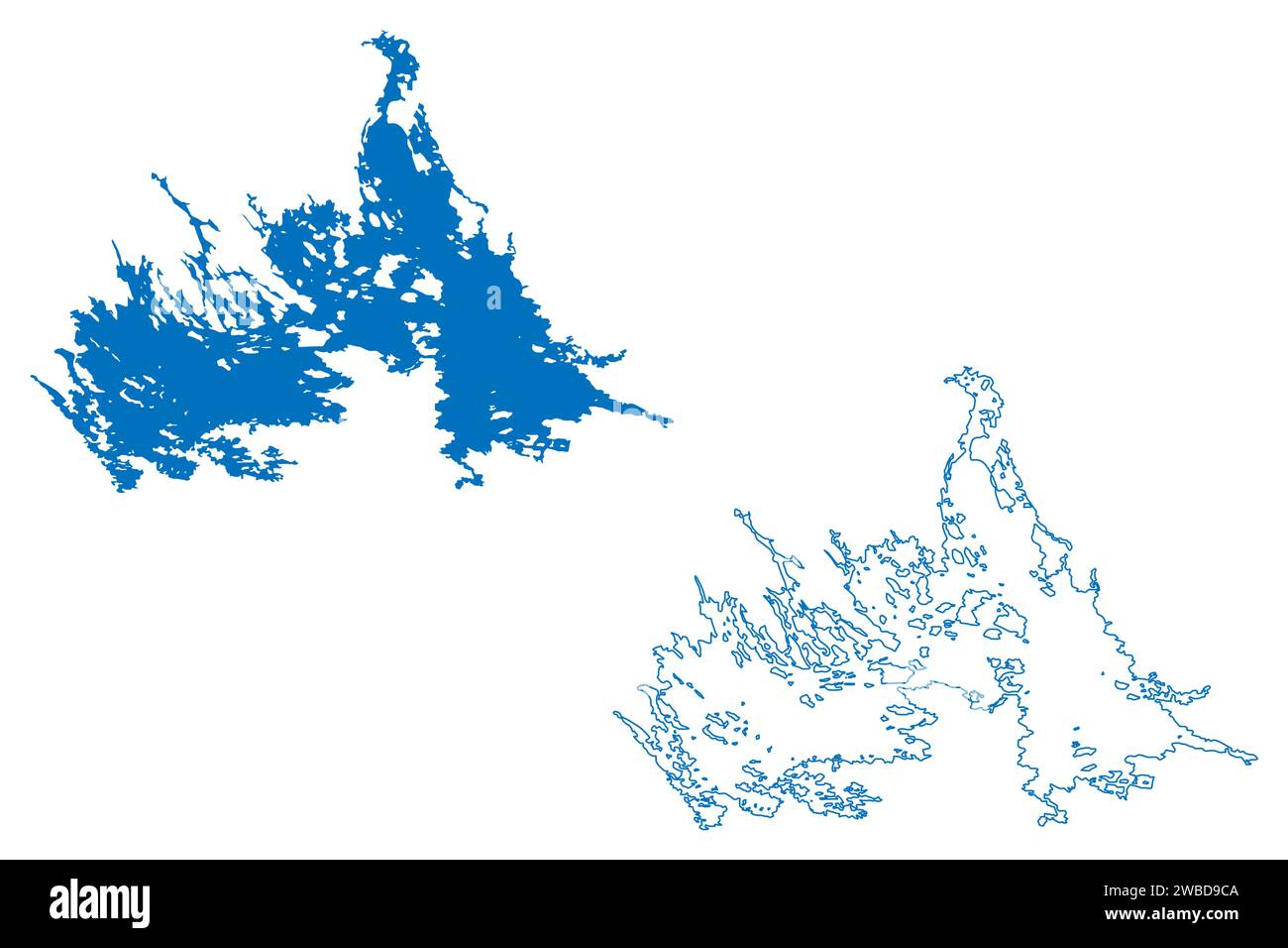 Smallwood dam (Canada, Newfoundland and Labrador) map vector ...