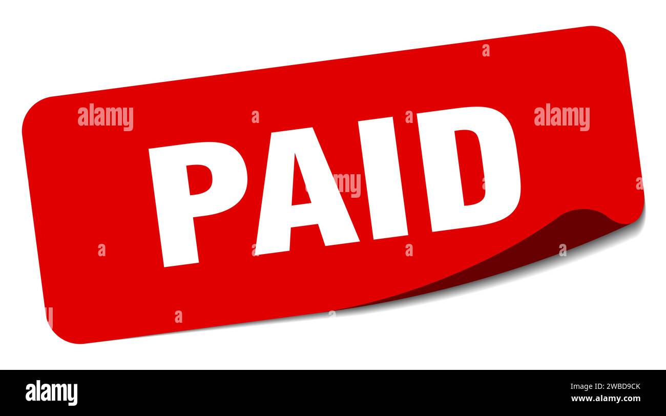 paid sticker. paid rectangular label isolated on white background Stock ...