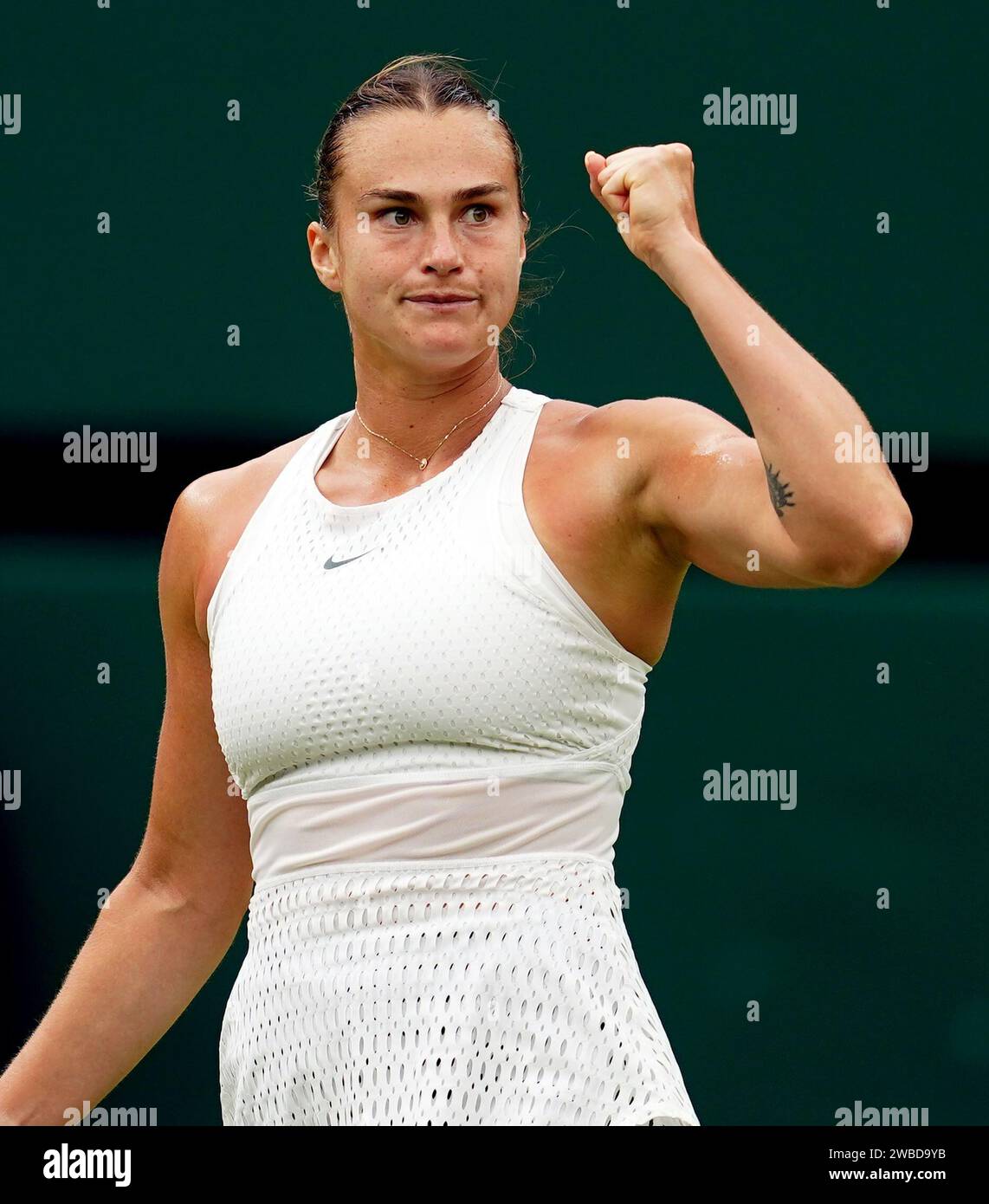 File photo dated 13-07-2023 of Aryna Sabalenka, who is the defending champion having lifted her ...
