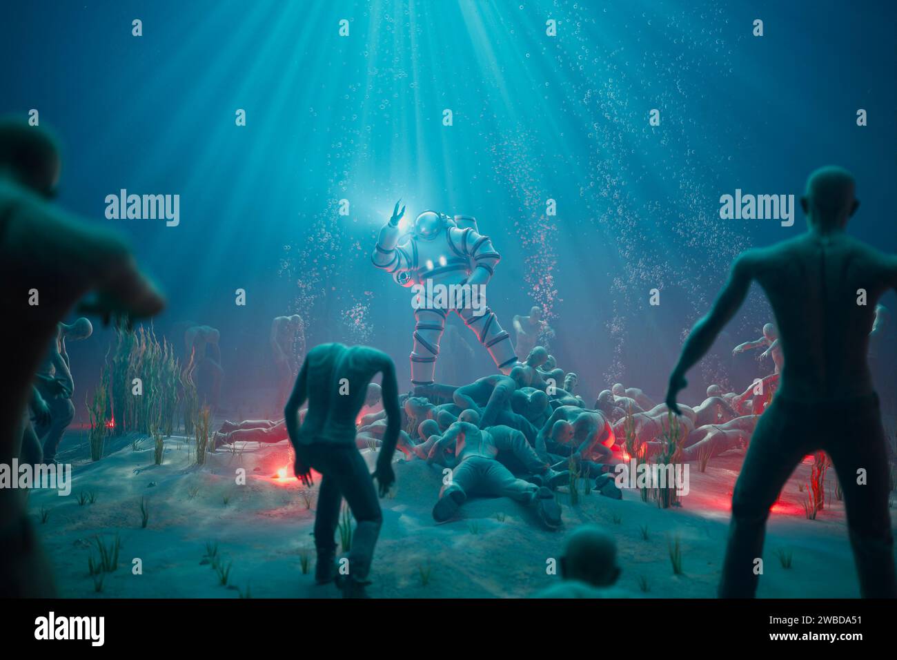 An astronaut embarks on a surreal voyage beneath the surface ...