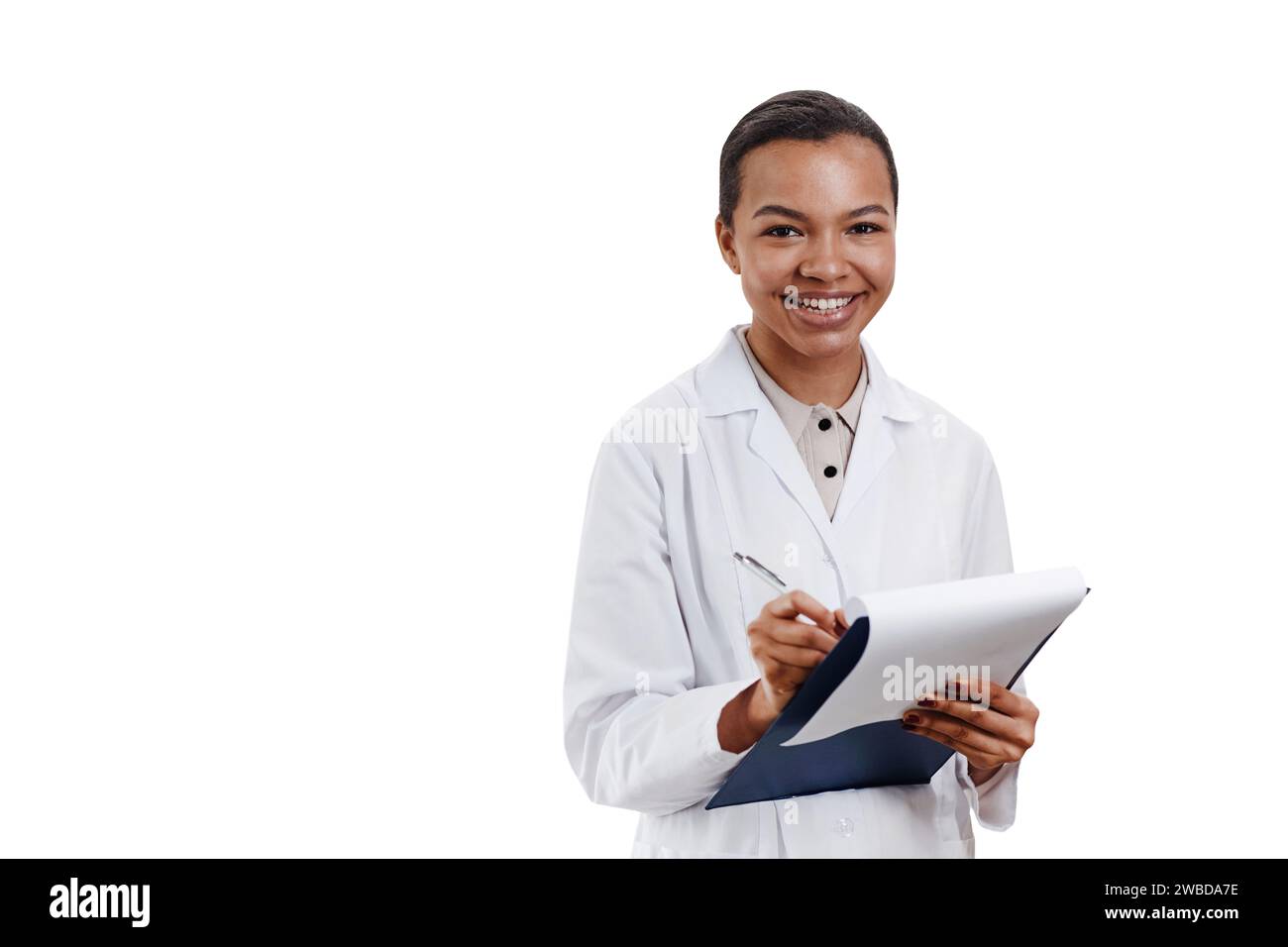 Female Scientist Smiling at Camera Stock Photo - Alamy