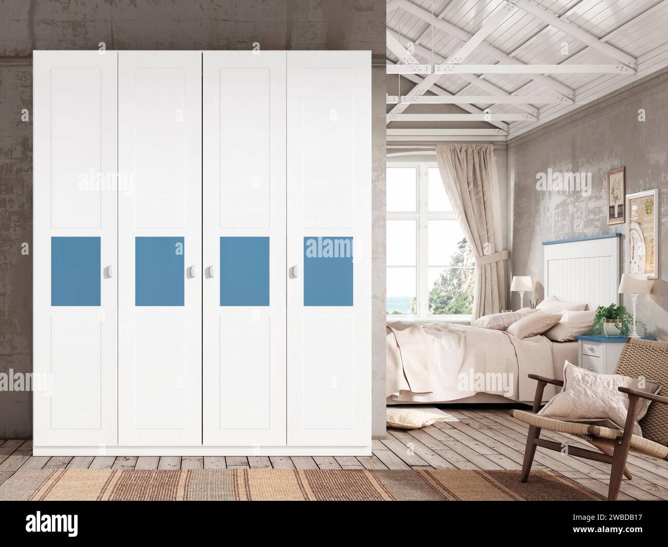 Modern double bedroom with minimalist trends,rustica,viintage,boho,2024 ...