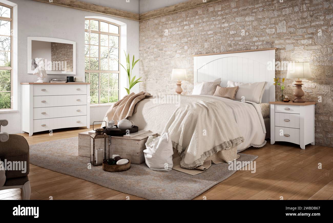 Modern double bedroom with minimalist trends,rustica,viintage,boho,2024 ...