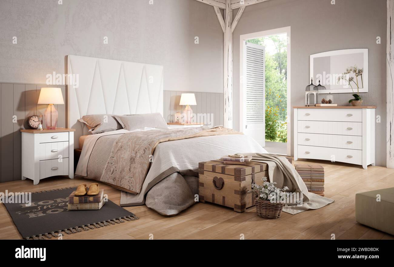 Modern double bedroom with minimalist trends,rustica,viintage,boho,2024 ...