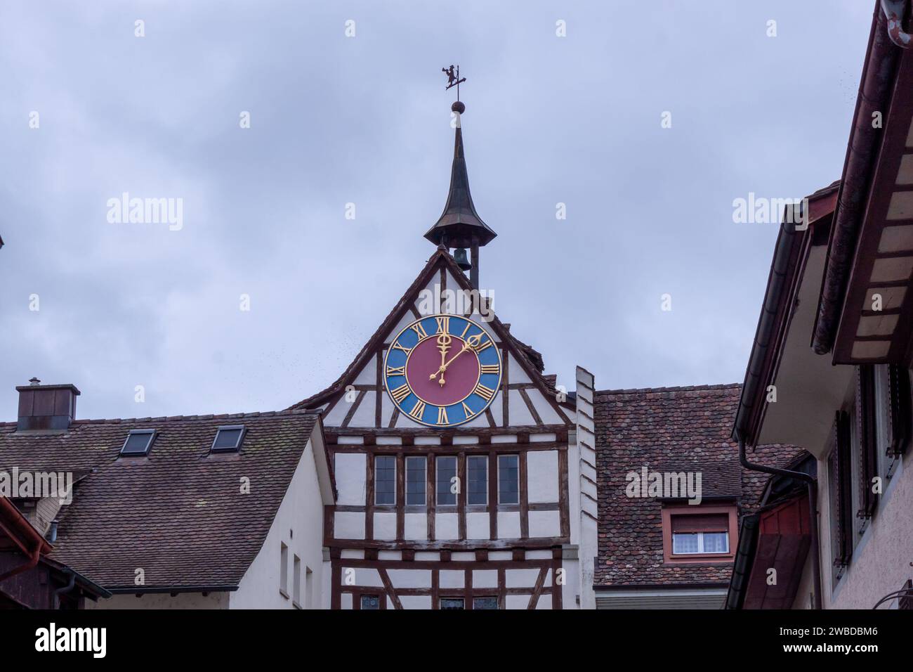 Medieval Wall Clock of Untertor (lower gate), Stein am Rhein ...