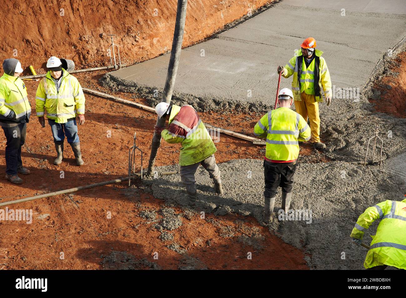 Construction industry at work, building new roads, A46 widening south ...