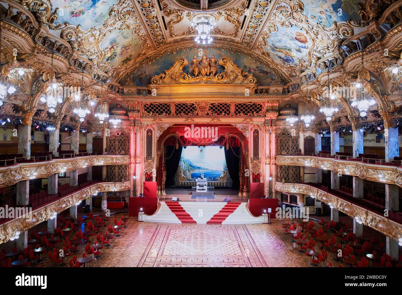 The interior of Blackpool Tower Ballroom,, Blackpool, north west ...