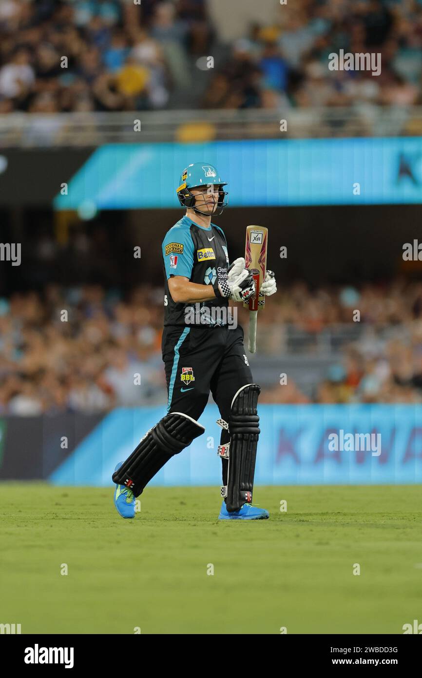 Brisbane, Australia. 10th Jan 2024. Sam Billings bowled out for 37 by ...