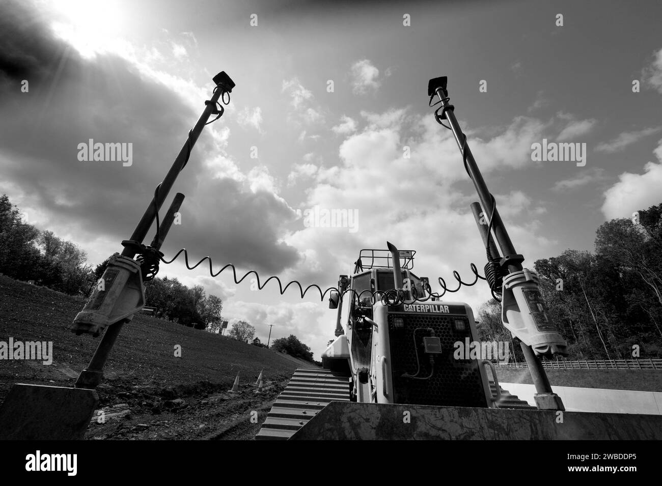 Construction industry at work, building new roads, A46 widening south ...