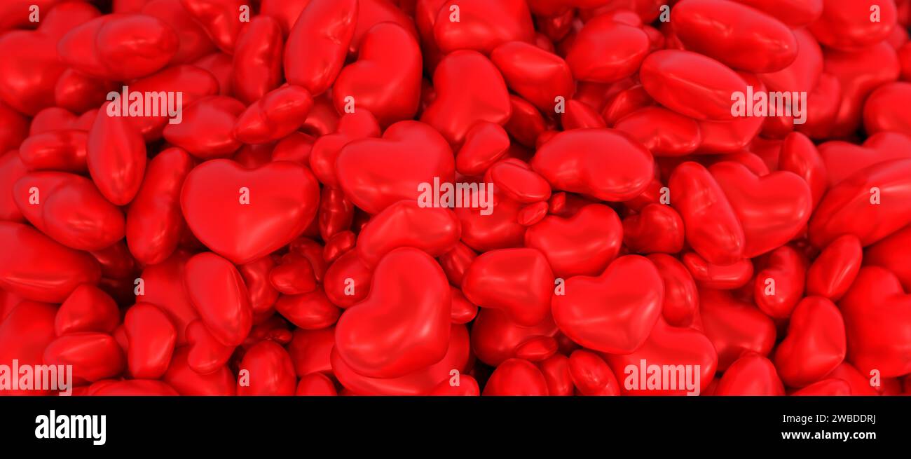 background filled with 3D hearts stacked on top of each other ...