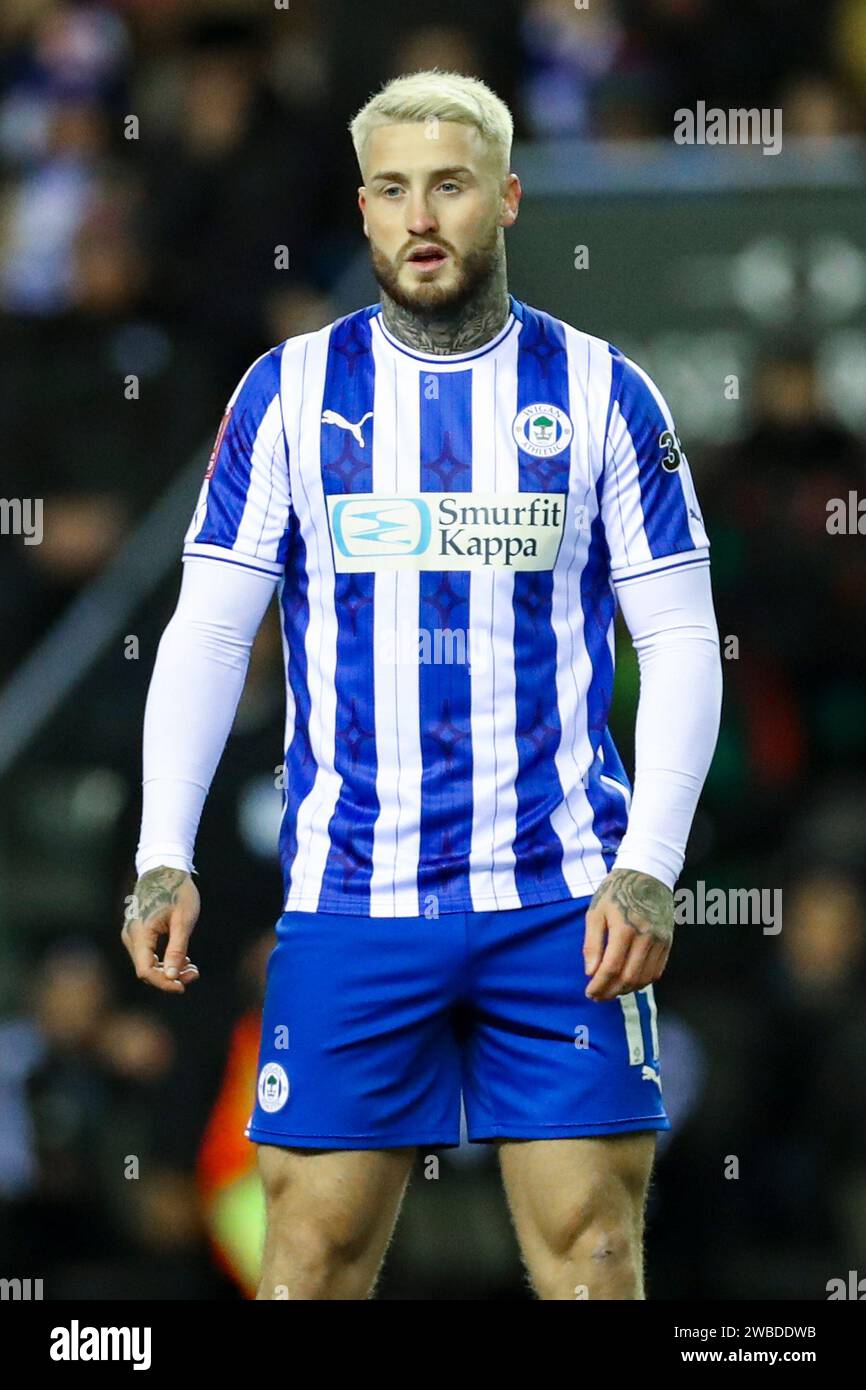 Wigan, UK. 08th Jan, 2024. Wigan Athletic forward Stephen Humphrys (11 ...