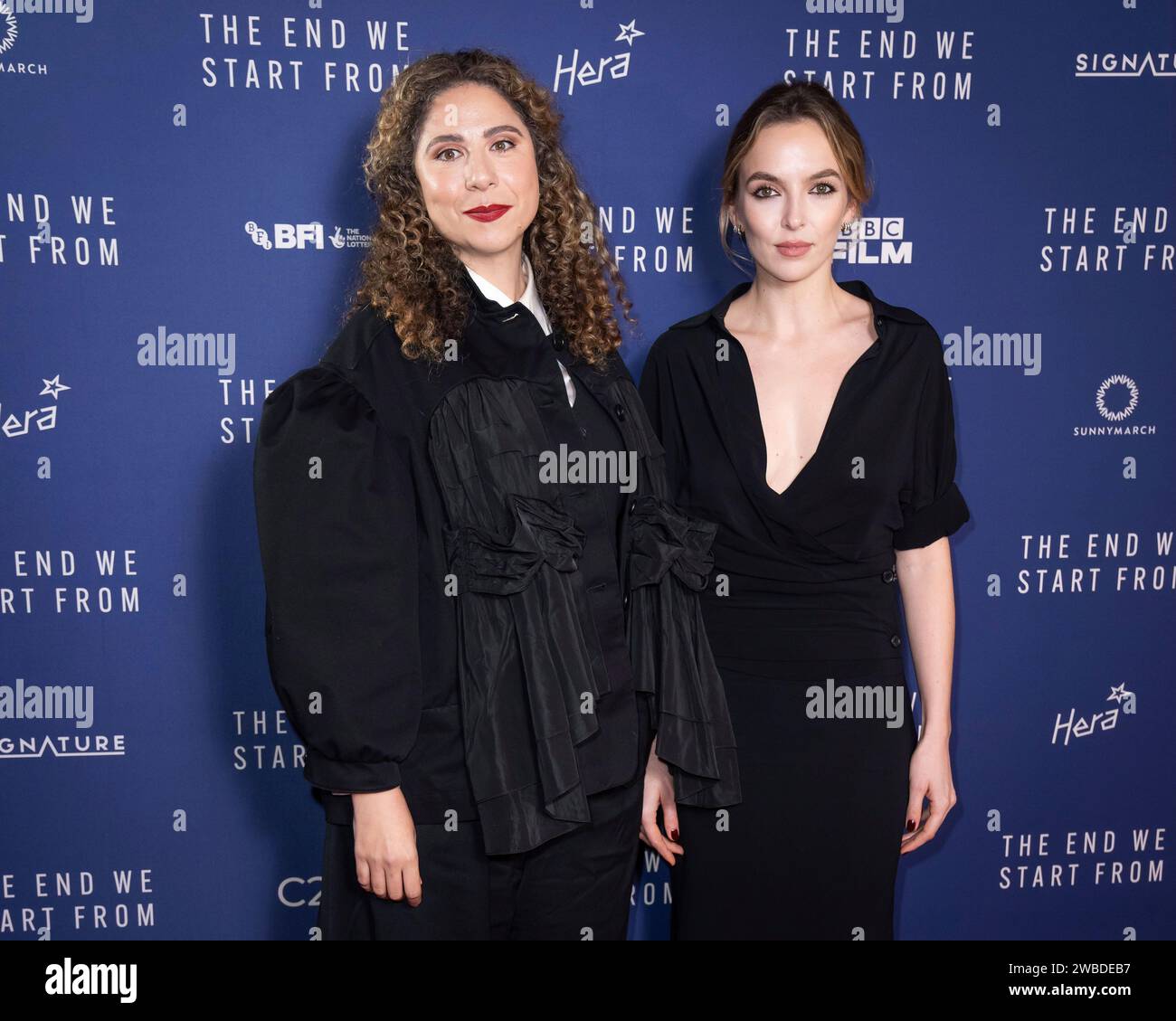 Mahalia Belo, left, and Jodie Comer pose for photographers upon arrival ...