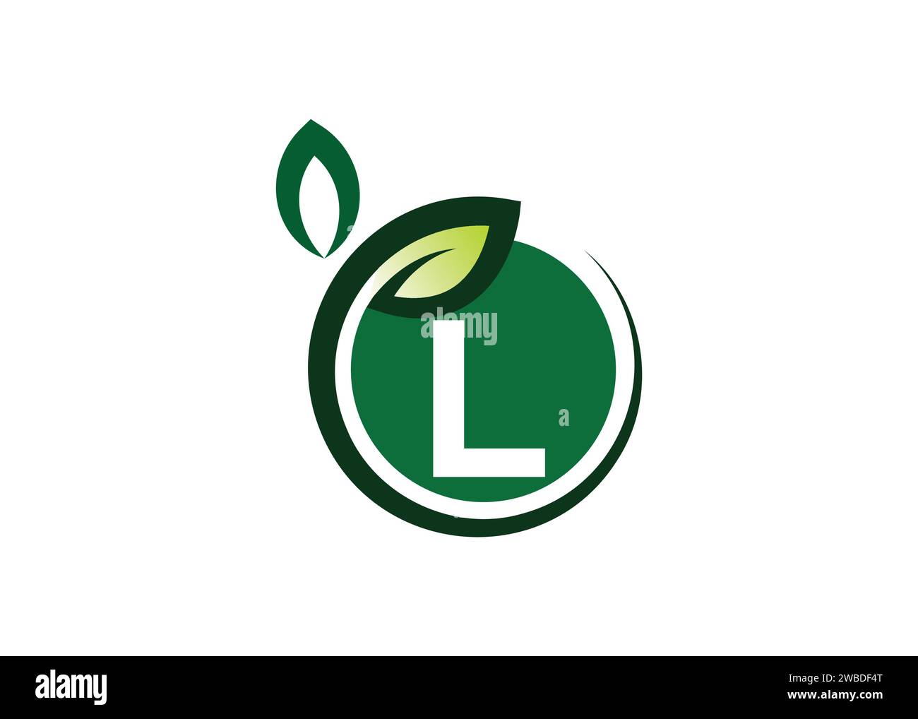 Letter L Green leaf logo design vector template. Letter L Nature Growth ...