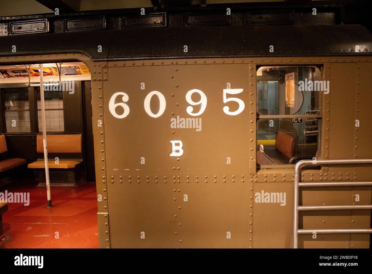 A train car at the subway station in the New York Transit Museum ...