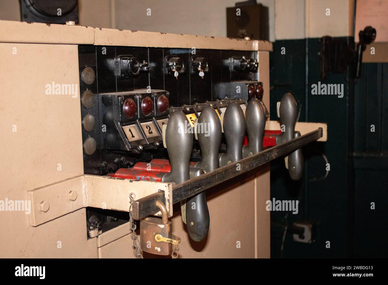 The old machinery at the subway station in the New York Transit Museum ...