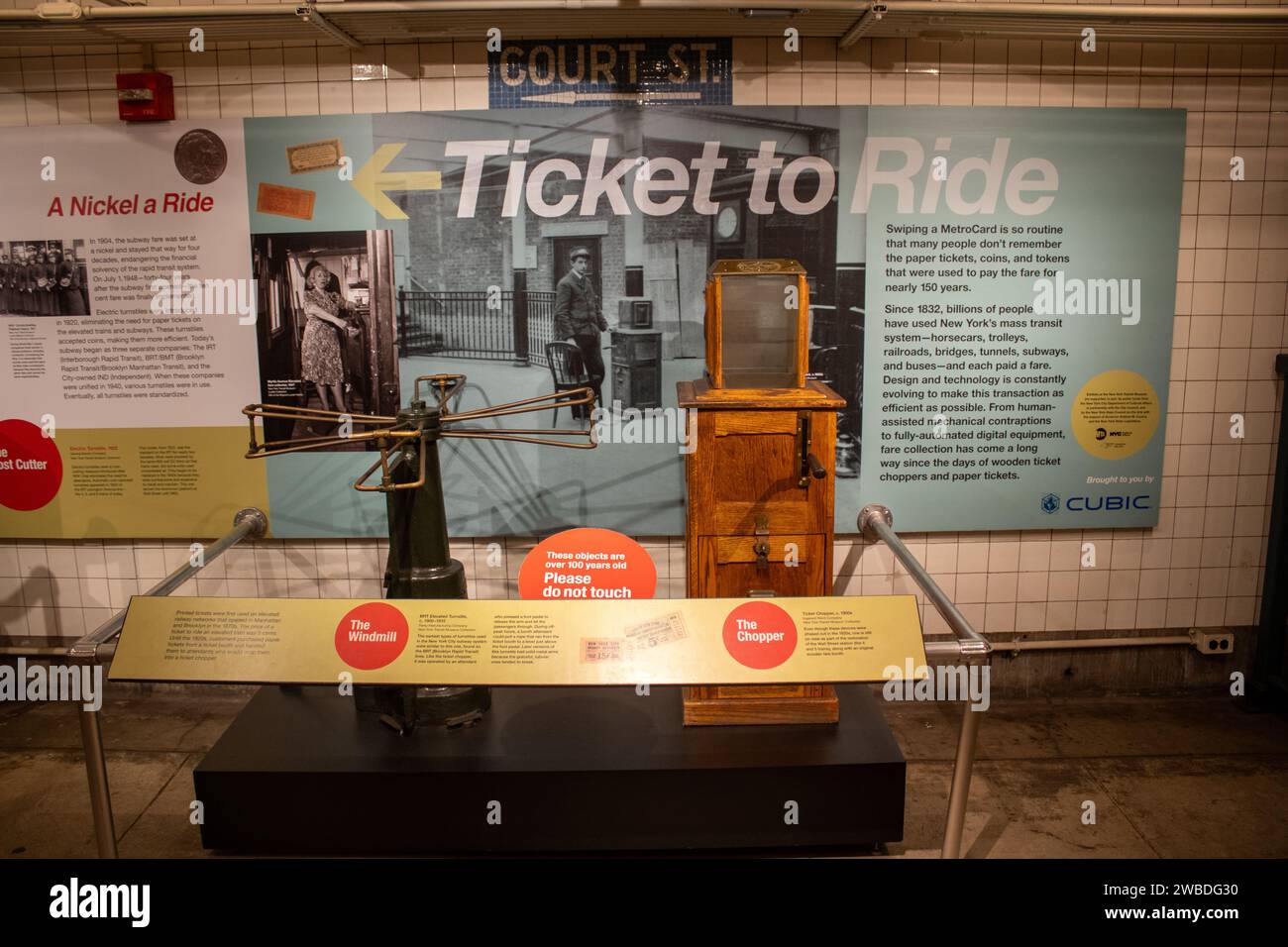 The exhibition at the subway station in the New York Transit Museum ...
