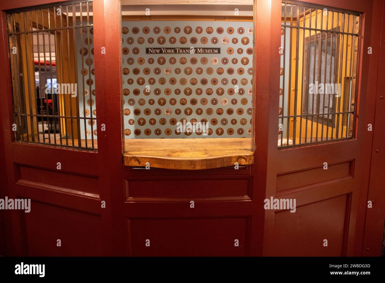 An old ticket booth at the subway station in the New York Transit ...