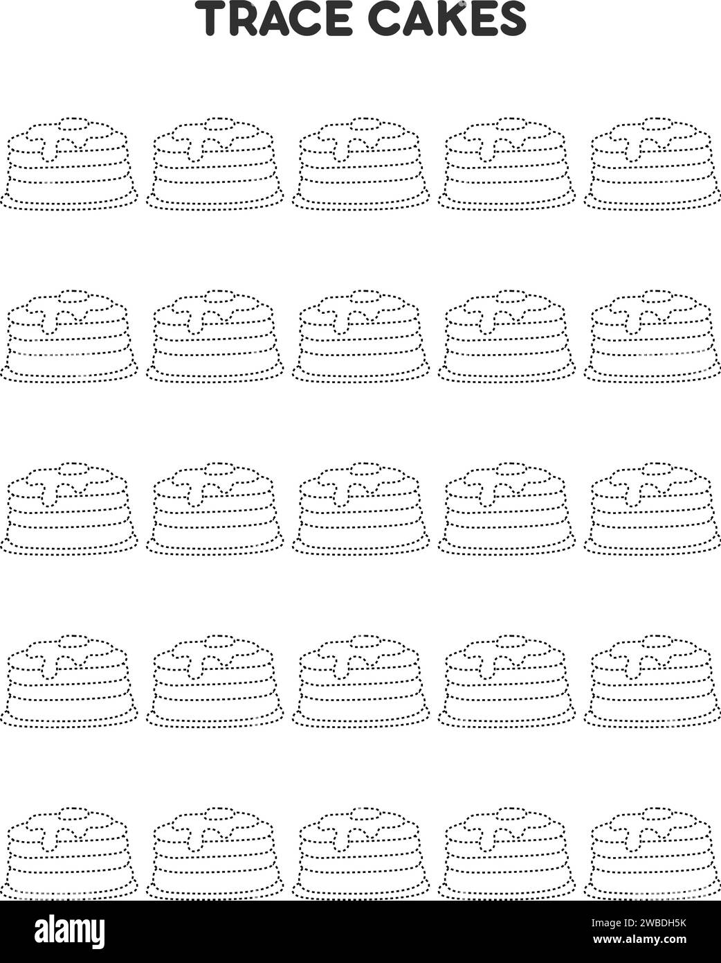 Tracing circle shape for kids Black and White Stock Photos & Images - Alamy