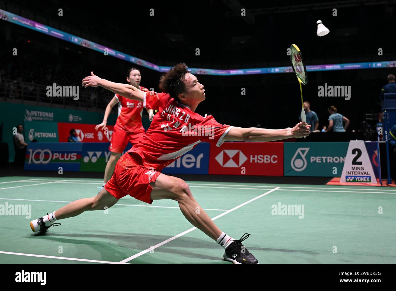 Kuala Lumpur, Malaysia. 10th Jan, 2024. Jiang Zhenbang (R)/Wei Yaxin compete during the mixed ...