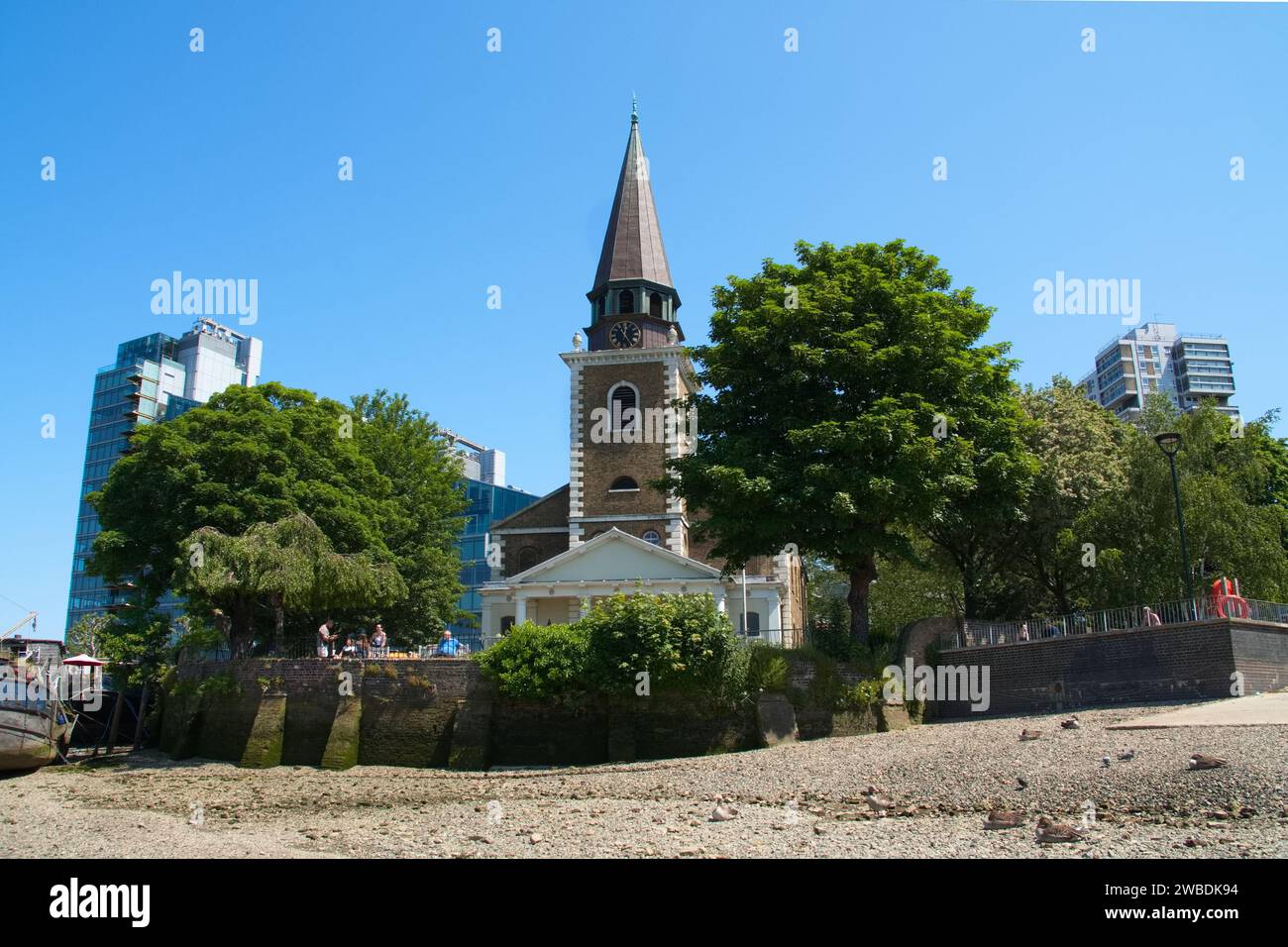 St Marys Church by the River Thames, London Stock Photo - Alamy