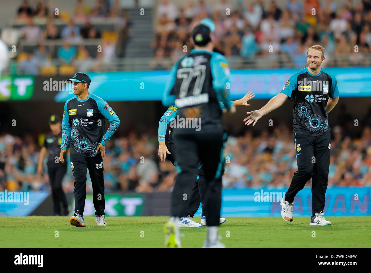Brisbane, Australia. 10th Jan 2024. Laurie Evans caught by Paul Walter ...