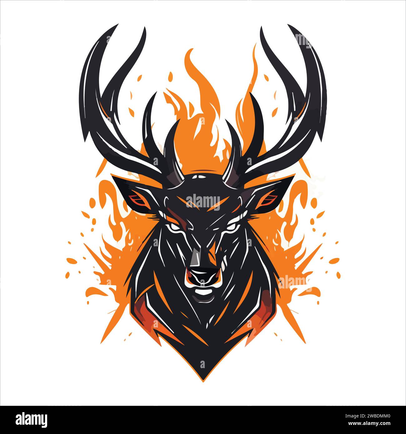 Deer emblem logo. Deer head colored print Stock Vector Image & Art - Alamy