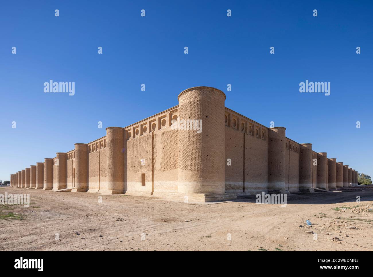 exterior view of the 9th century Abbasid Great Mosque of Samarra, Iraq ...