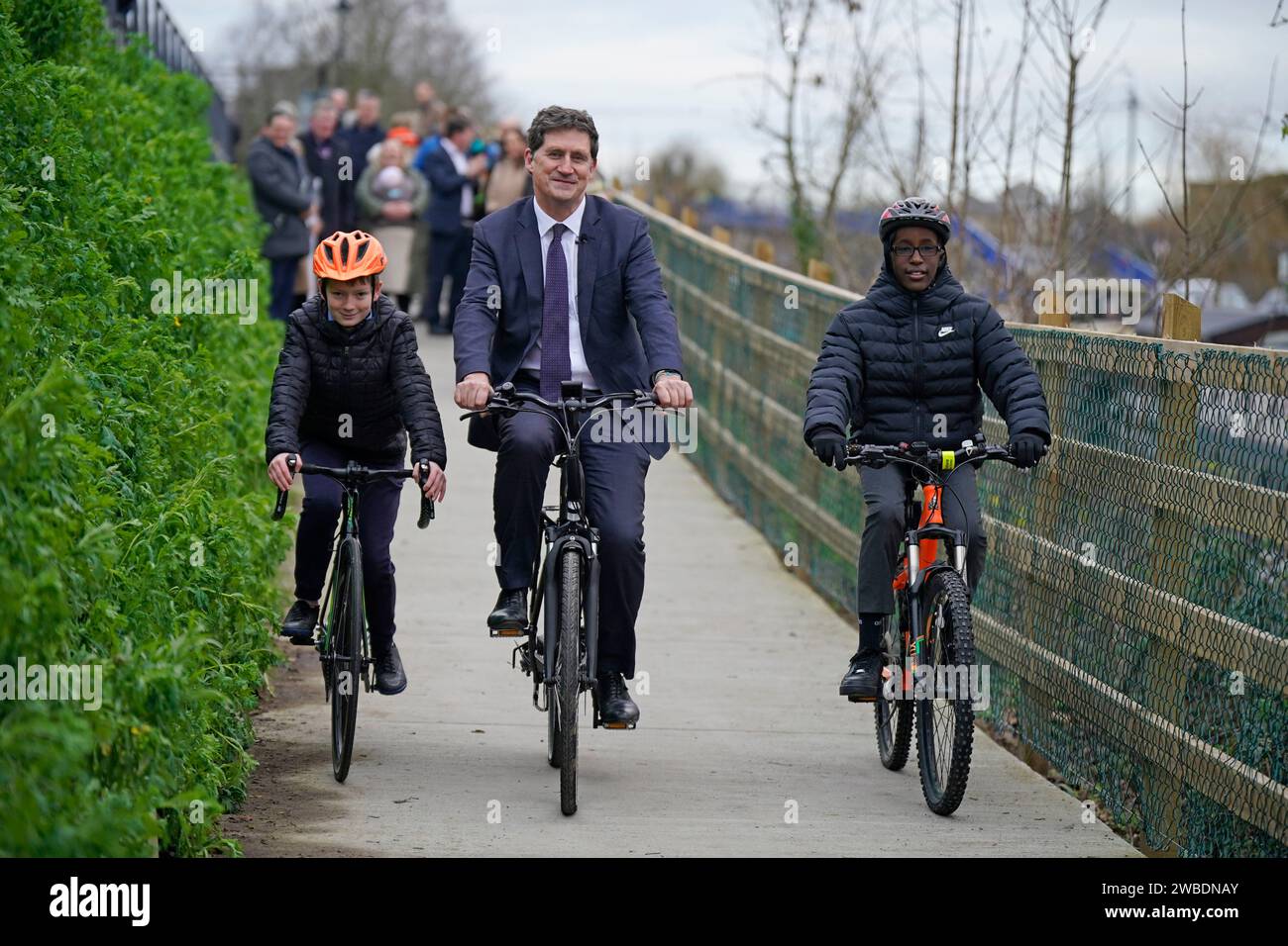 (left to right) Connor Synott, Transport Minister Eamon Ryan and Tola ...