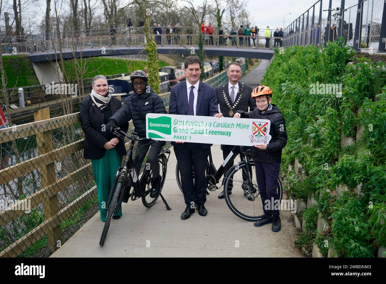 Transport Minister Eamon Ryan (centre) with CEO of Kildare Co Council ...