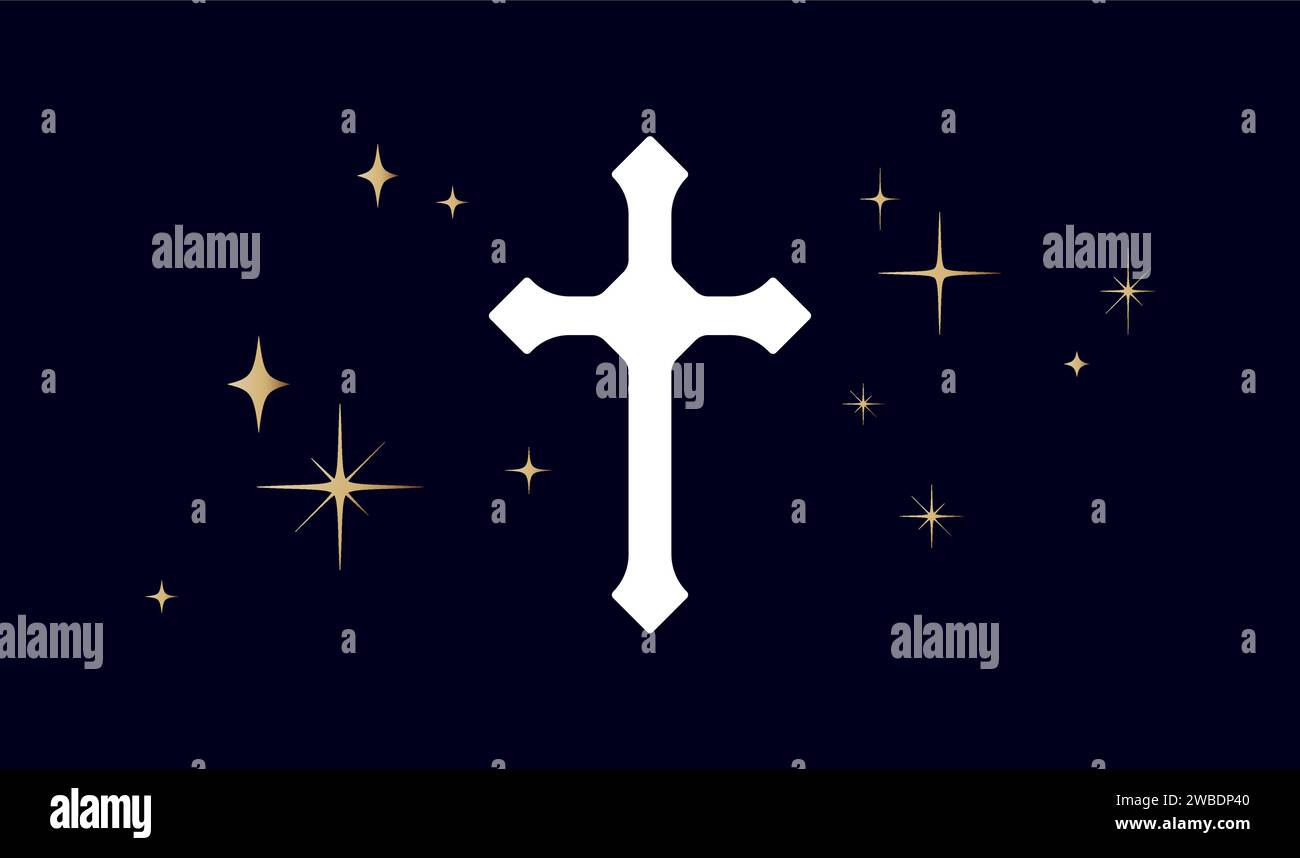 Christian religious cross. Symbol religion cross on dark background ...