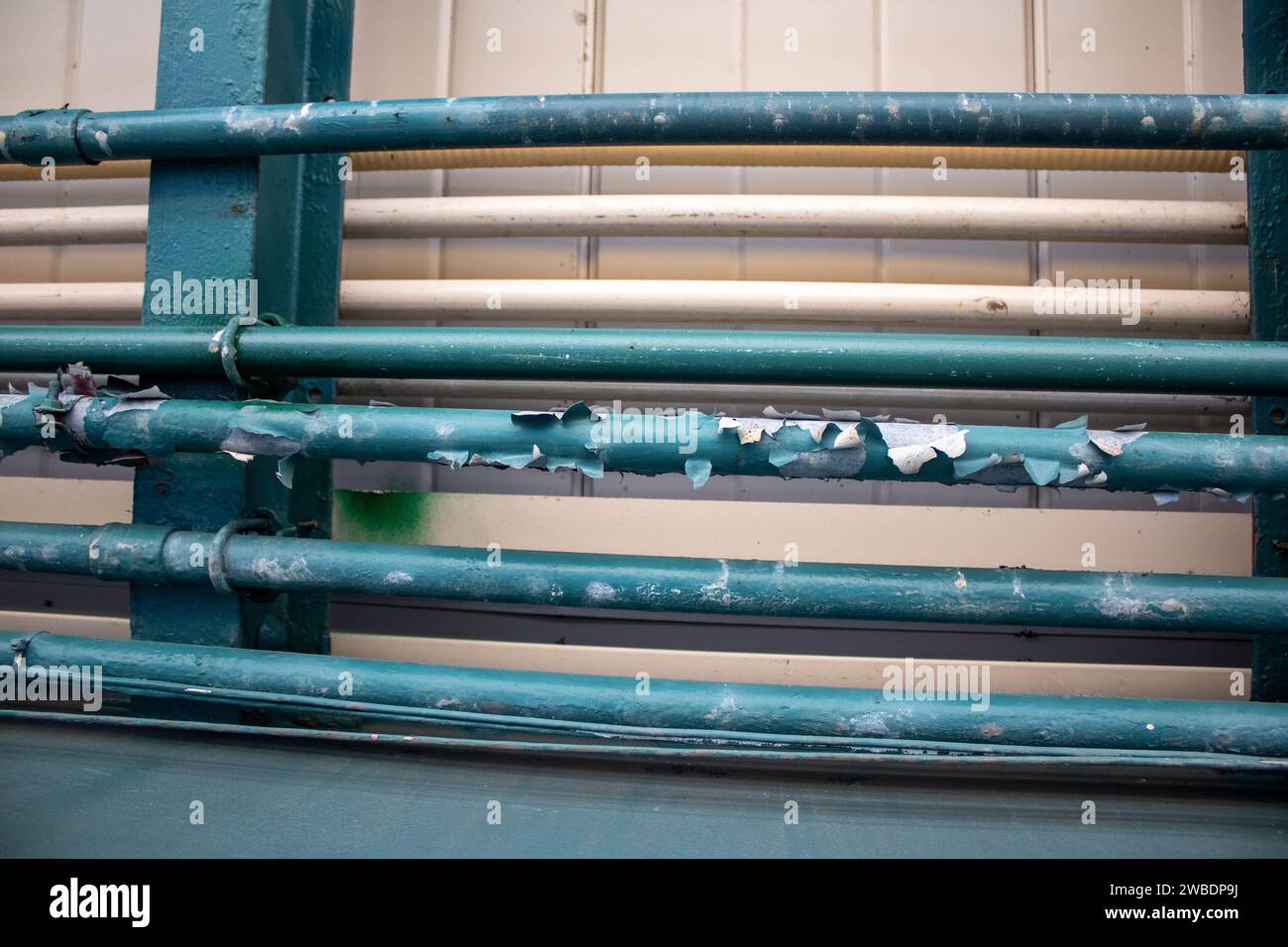 The old vintage pipes in the subway of bustling New York City Stock ...