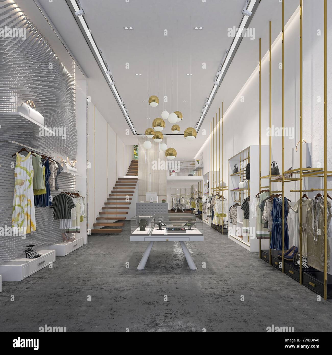 3d render shop interior Stock Photo - Alamy